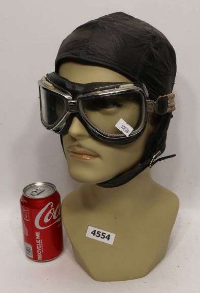 Vintage Aviators Flight Cap with Goggles - Dixon's Auction at Crumpton