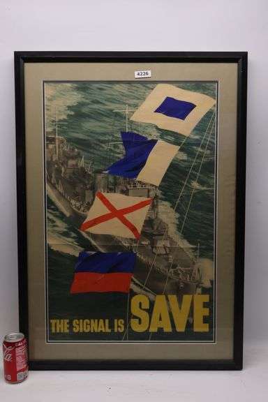 Vintage WWII Naval Signal Flag Poster - Dixon's Auction at Crumpton