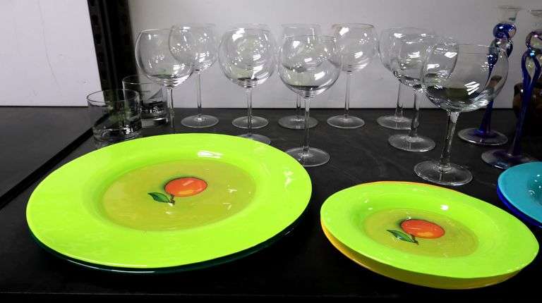 Lot of Dibbern German Fruit Glass Plates, Crystal Stemware, Art Glass ...