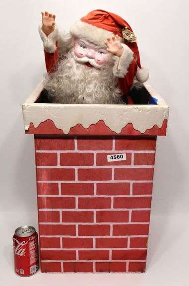 Vintage Animated Christmas Santa Window Display in Working Order (Santa ...