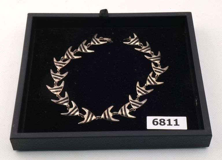 Danish Meka Sterling Silver Enameled Fish Necklace - Dixon's Auction at ...