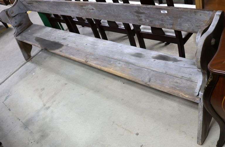 Unusual Vintage Farmhouse Bench with Reversible Back - Dixon's Auction ...