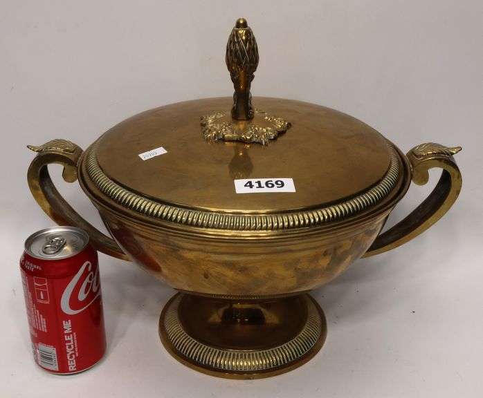 Brass Covered Center Bowl - Dixon's Auction at Crumpton