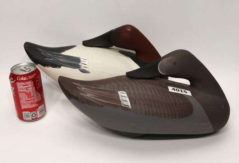 Pair Jim Pierce Havre De Grace MD Preening Canvasback Duck Decoys ...
