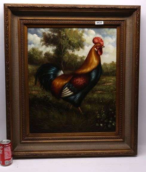Contemporary Rooster Painting - Dixon's Auction at Crumpton