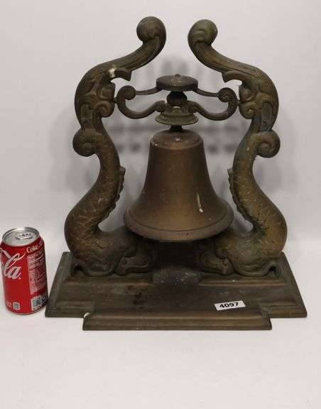 U.S. Navy Brass Submarine Bell with Dolphins - Dixon's Auction at Crumpton