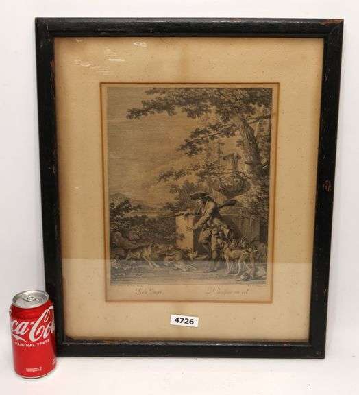 Antique Hunting Scene Print - Dixon's Auction at Crumpton