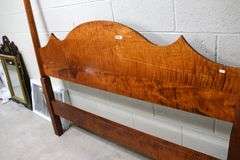Cabinet Made Tiger Maple Queen Headboard - Dixon's Auction at Crumpton