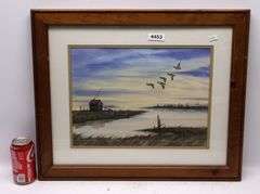 Don Sparrow Mallards in Flight Watercolor Painting - Dixon's Auction at ...