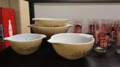 Lot Vintage Style Pyrex Dishes, Love is Character Glasses - Dixon's ...