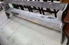 Unusual Vintage Farmhouse Bench with Reversible Back - Dixon's Auction ...
