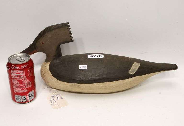 Jimmy Bowden Merganser Duck Decoy - Dixon's Auction at Crumpton