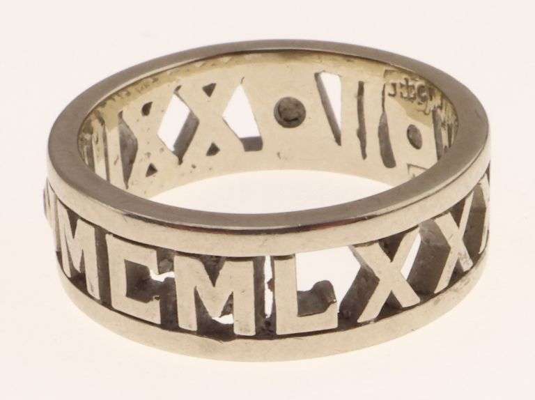 14k Gold & Diamond Roman Numerals Band/Ring 5.2g - Dixon's Auction at ...