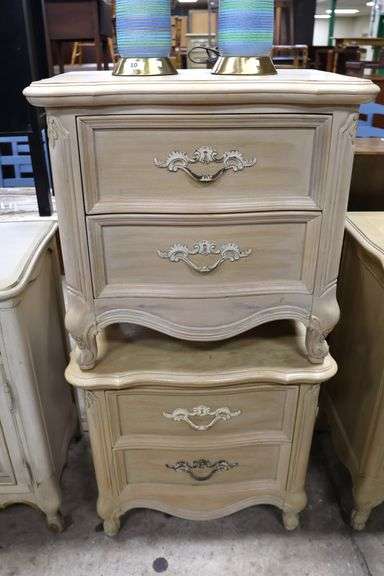 Lexington French Provincial Style Nightstands, One Pull Polished - Dixon's Auction at Crumpton