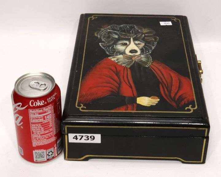 Asian Painted Anthropomorphic Dog Portrait Box - Dixon's Auction at ...