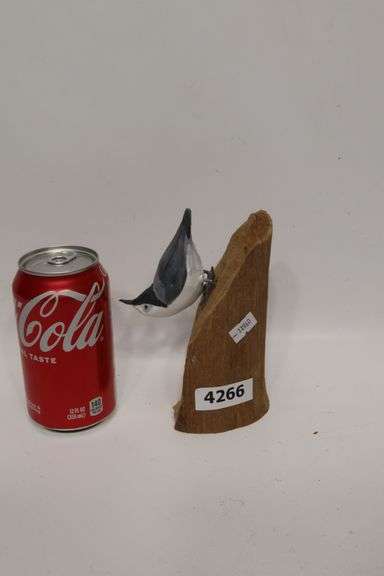 Carved Bird Sculpture Signed Nuttle - Dixon's Auction at Crumpton