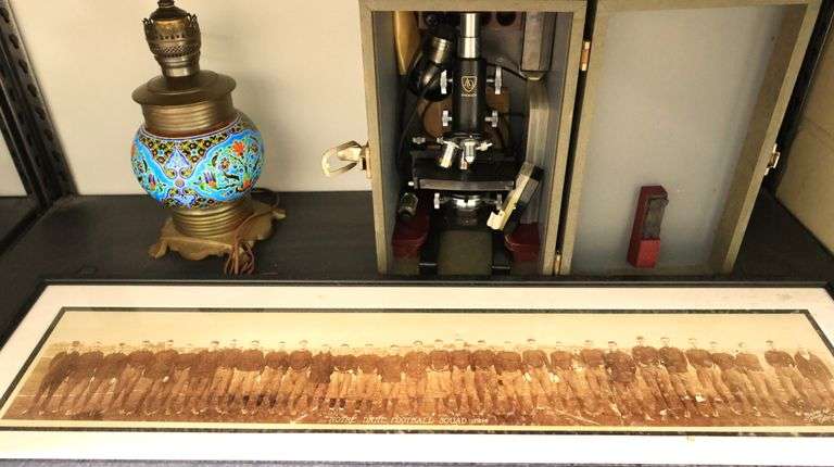 Lot Vintage Yard Long Notre Dame Football Photo, Microscope & Lamp ...