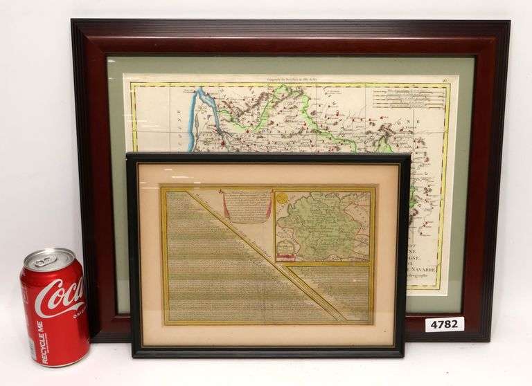 2 Antique Maps in Frames - Dixon's Auction at Crumpton