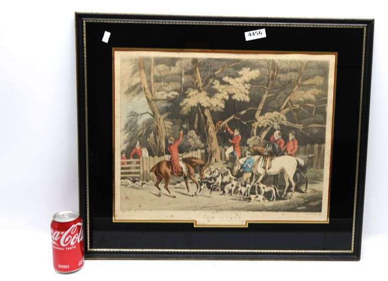Antique Equestrian Lithograph, Foxing - Dixon's Auction at Crumpton