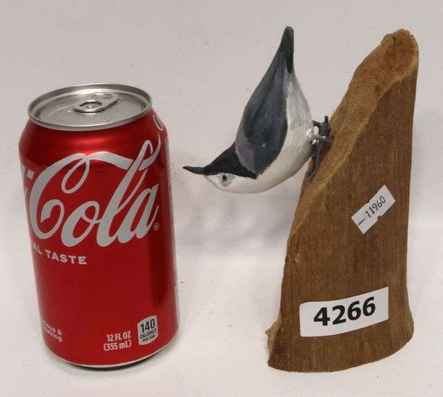 Carved Bird Sculpture Signed Nuttle - Dixon's Auction at Crumpton