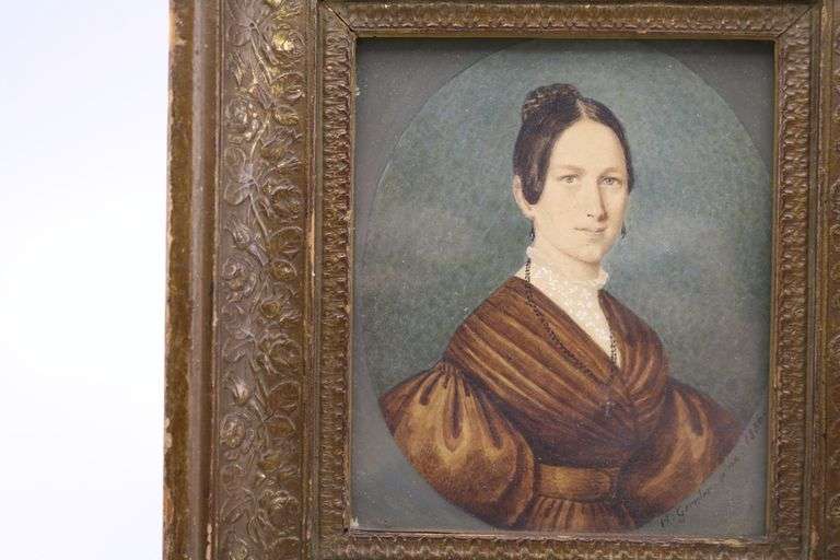 Miniature Watercolor Portrait of a Lady signed and dated H. Gernler ...