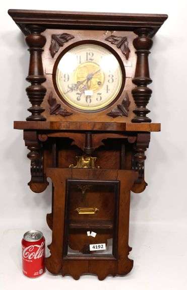 Antique Regulator Clock-Bottom Panel Come Loose - Dixon's Auction at ...