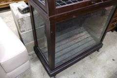 Antique Oak Cylinder Front Walking Stick Display Case - Dixon's Auction ...
