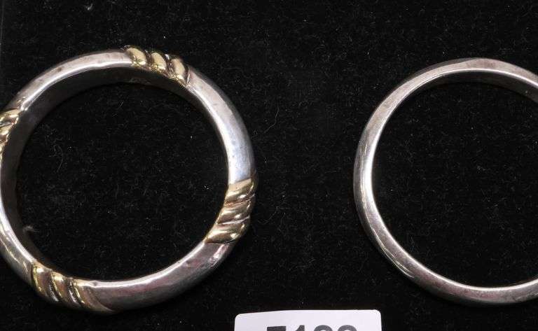 (2) Sterling Silver Bangle Bracelets 1- Simon Sebbag & 1 Zodok - Dixon's Auction at Crumpton