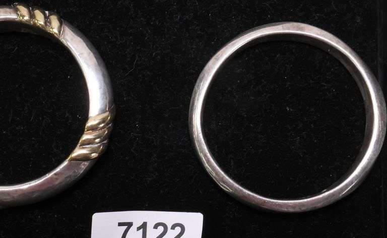 (2) Sterling Silver Bangle Bracelets 1- Simon Sebbag & 1 Zodok - Dixon's Auction at Crumpton