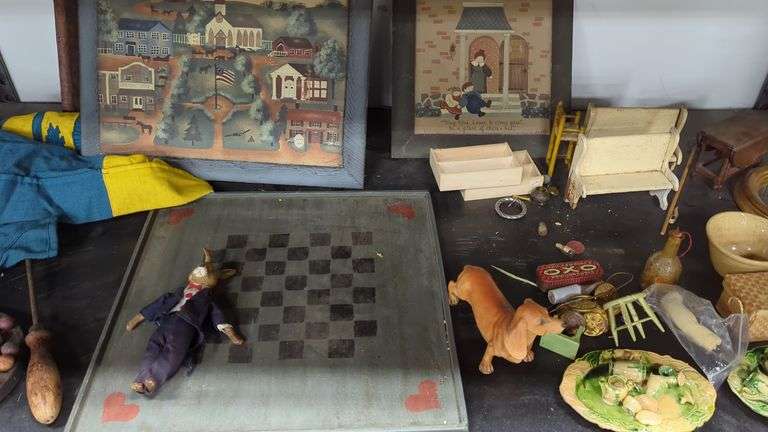 Lot Demitasse Art Pottery Tea Sets, Checkers Board, Doll House ...