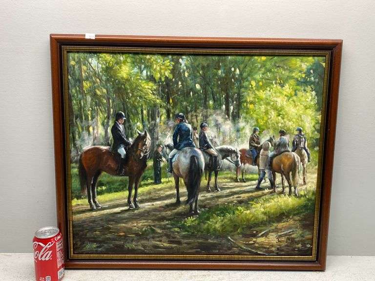 Jacob Hunt Painting of Equestrian Meet - Dixon's Auction at Crumpton