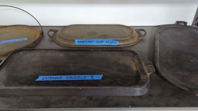 Lot of Vintage Cast Iron Griswold Griddles Etc. - Dixon's Auction at ...
