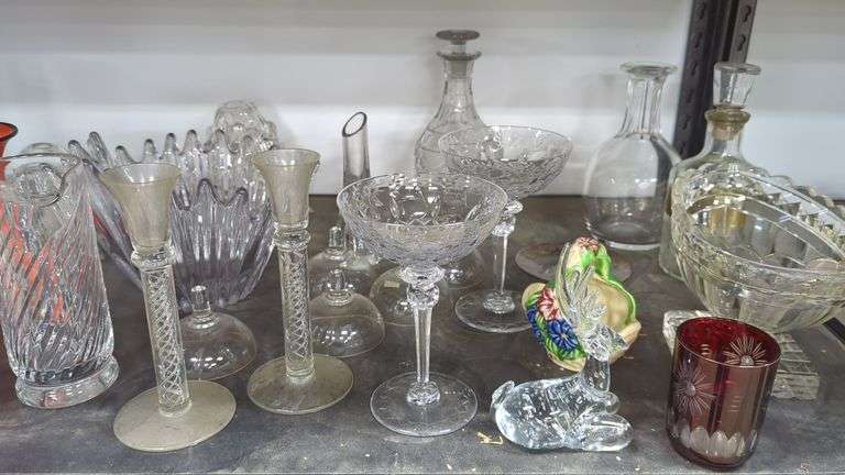 Lot of Vintage / Antique Glassware, Decanters, Bar Ware, Compotes ...