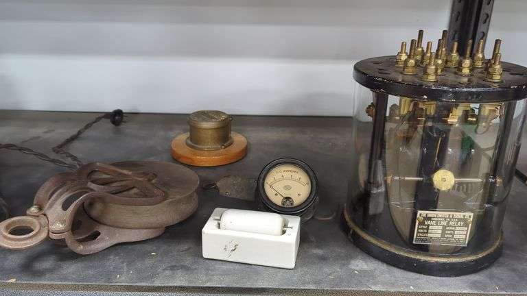 Lot of Vintage Gauges, Meters, Vane Line Relay, Barn Trolly Etc ...