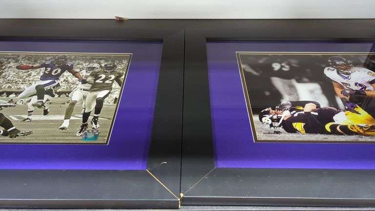 (2) Framed Baltimore Ravens Nfl Photos - Dixon's Auction at Crumpton