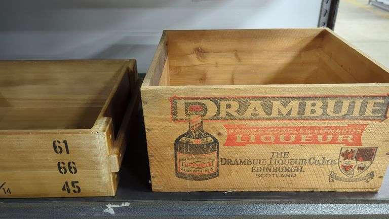 (2) Vintage Wooden Crates, Ammo & Liquor - Dixon's Auction at Crumpton