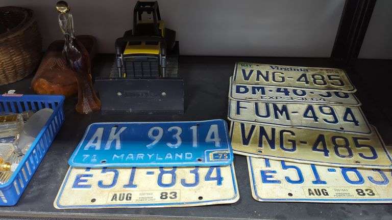 Lot Vintage Scent Bottles, License Plates, Tonka Truck Etc. - Dixon's ...