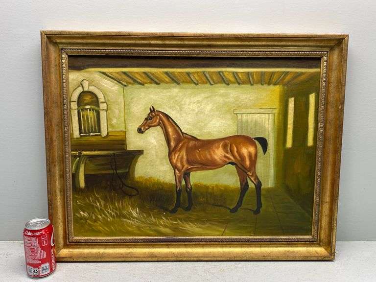 Contemporary Horse Portrait Painting - Dixon's Auction at Crumpton
