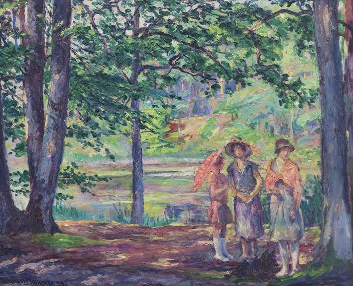 William Malherbe (1884-1951 France) Impressionist oil on board of ...