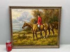 Jacob Hunt Painting of Equestrian Scene - Dixon's Auction at Crumpton
