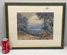 Watercolor Landscape Painting Signed Brunner - Dixon's Auction at Crumpton
