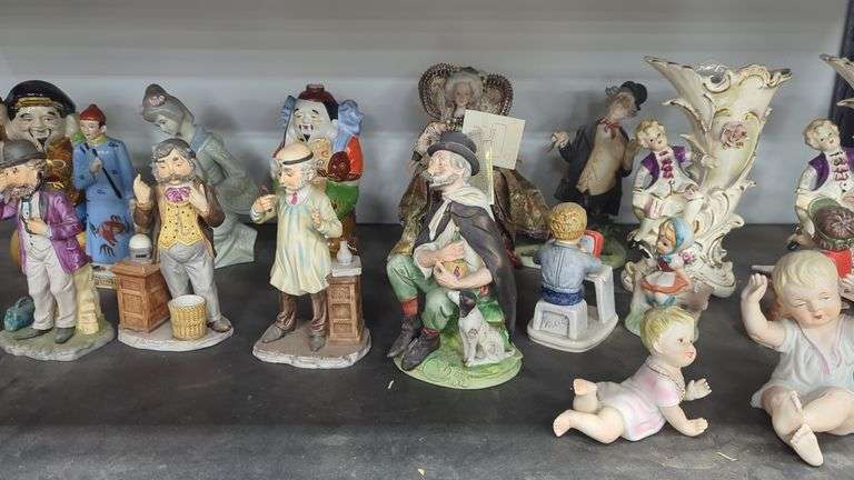 Collection of Porcelain Bisque Collectors Figurines, Vintage Vases ...