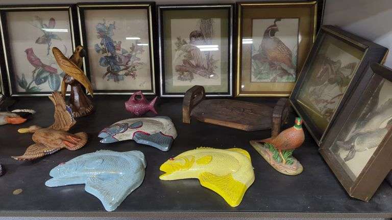 Lot of Vintage Fish & Duck Wall Decor, Framed Art Etc. - Dixon's ...