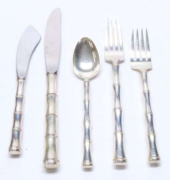 Towle Sterling Silver Bamboo Pattern Flatware Set 104.4 ozt - Dixon's ...