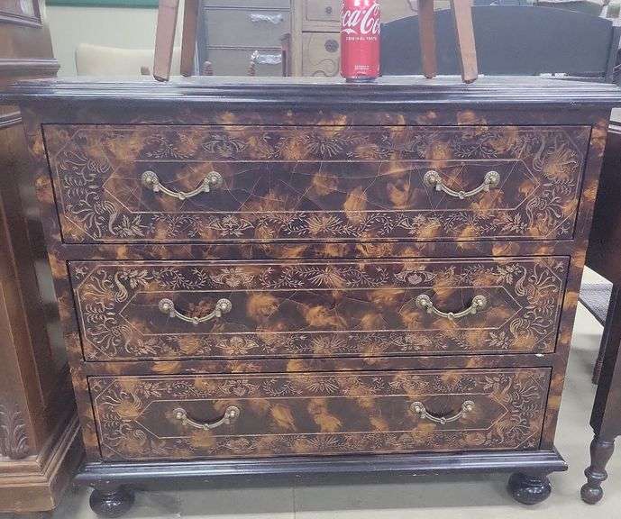 Modern Faux Tortoiseshell Dresser - Dixon's Auction at Crumpton