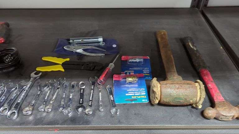 Lot of Hand Tools, Wrenches, Saw, Happer Etc. - Dixon's Auction at Crumpton