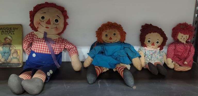 Collection of Vintage Raggedy Ann and Andy Dolls - Dixon's Auction at ...