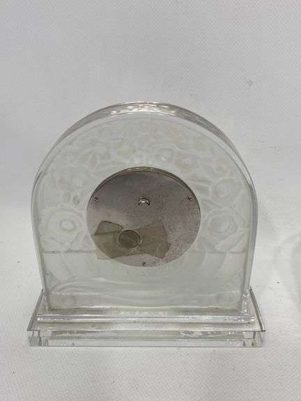 (2) Baccarat Crystal Clock & Lalique Vase - Dixon's Auction at Crumpton