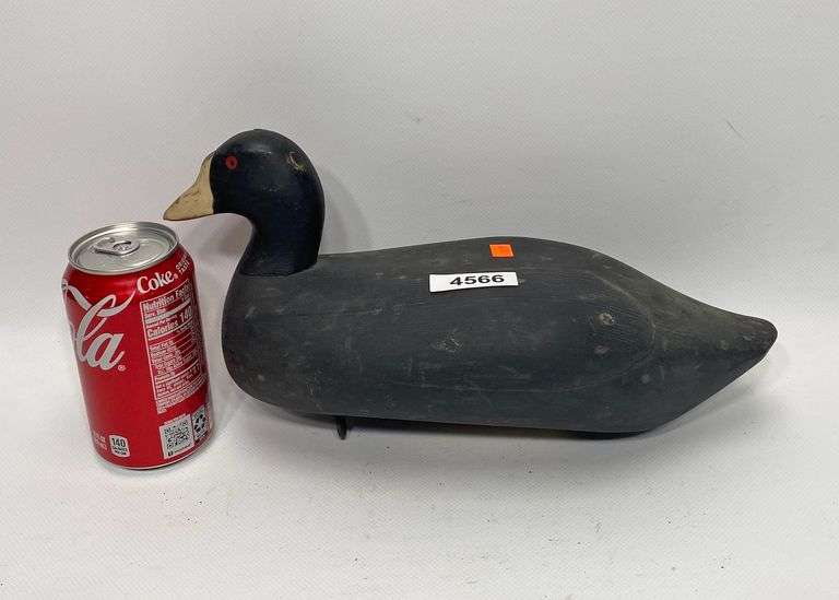 Upper Bay Coot Duck Decoy Branded Jeb - Dixon's Auction at Crumpton
