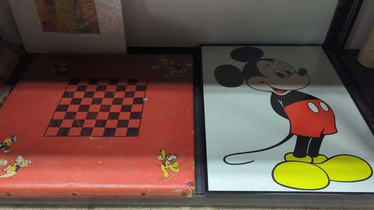Lot Vintage Disney Checkerboard Table Top, Microscope, Mickey Print ...